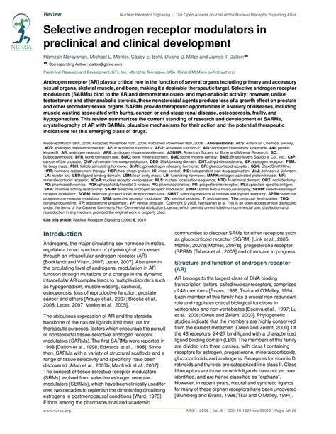 Pdf Selective Androgen Receptor Modulators In Preclinical And Clinical Development
