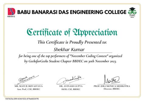 Shekhar Kumar On Linkedin Achievement Codingcontest