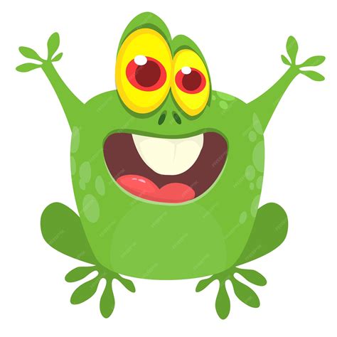 Premium Vector Cartoon Green Froggy Frog Mascot Character In Cartoon
