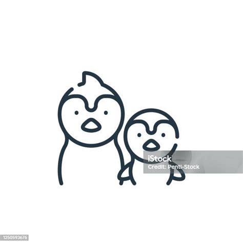 펭귄 벡터 아이콘 펭귄 편집 스트로크 웹 및 모바일 앱 로고 인쇄 매체에 사용하기 위한 펭귄 선형 기호 얇은 선 그림 벡터 격리 된 윤곽선 도면입니다 0명에 대한 스톡 벡터