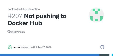 not pushing to docker hub · issue 207 · docker build push action · github