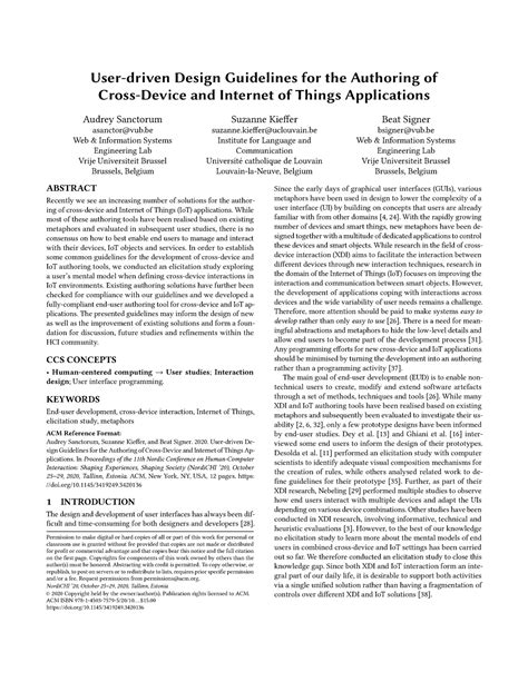 User Driven Design Guidelines For The Authoring Of Cross Device And Internet Of Things