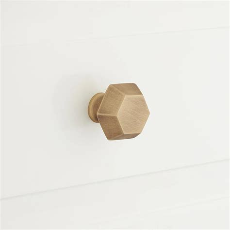 Kalska Solid Brass Hexagonal Cabinet Knob Black Nickel Signature