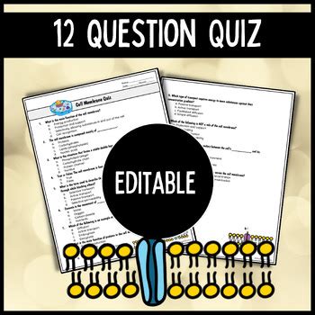 Cell Membrane Quiz By Bluebonnet Science TPT