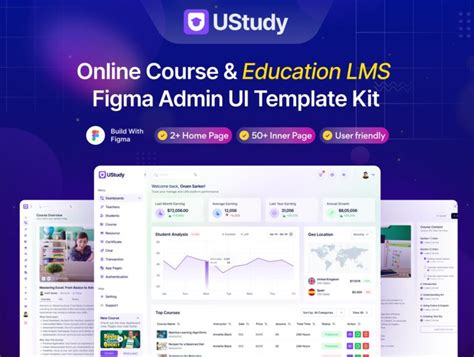 Online Course And Education Lms Figma Admin Ui Template Kit Download Free Resource