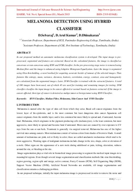 Pdf Melanoma Detection Using Hybrid Classifier