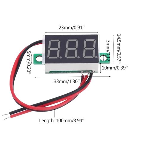 3digit 0 36 led digital dc voltmeter dsn dvm 368 flux electronix