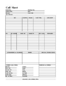 Printable Call Log Templates In Microsoft Word And Excel Inside Blank Call Sheet Template