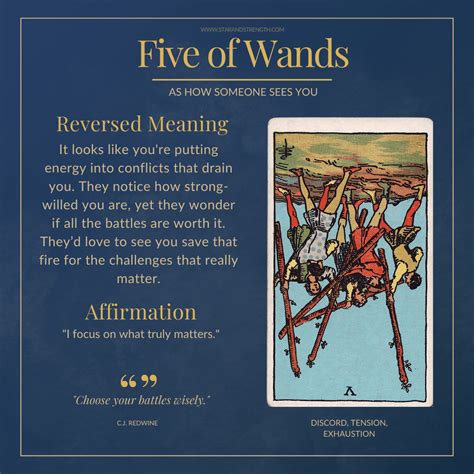 Five Of Wands As How Someone Sees You The Cards Advice Star And