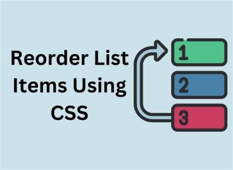 Reorder List Items With CSS