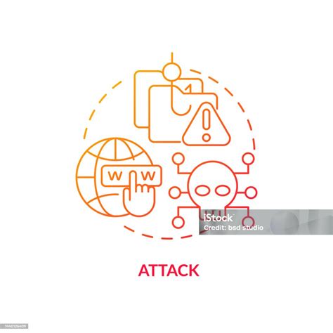 Attacks Red Gradient Concept Icon Stock Illustration Download Image