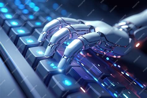 Premium Ai Image Hands Of Ai Robot Typing On Keypad Robotic Cyborg