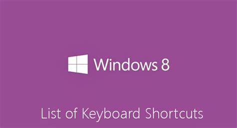 Windows 8 Keyboard Shortcuts Accelerator Keys Or Hotkeys Tip And Trick