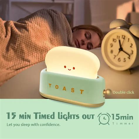 Cute Toaster Lamp Desk Decor Dimmable Led Bread Night Light Temu Australia