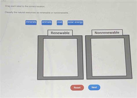 solved drag each label to the correct location classify the natural