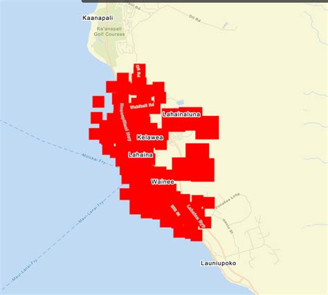 Nasa Fire Map Of Lahaina Rmaui