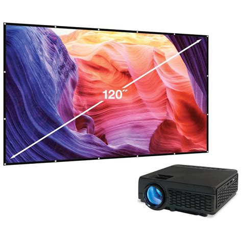Projector With Bluetooth And 120 Projection Screen 20630540 HSN