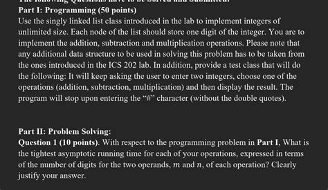 Solved Part I Programming 50 Points Use The Singly Linked