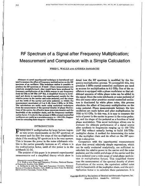Pdf A Signal After Frequency Multiplication … Rf Spectrum Of A