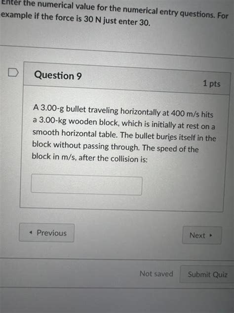 Solved Thter The Numerical Value For The Numerical Entry