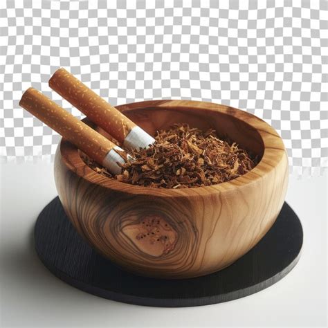 A Wooden Bowl With Cigarettes In It And A Cigarette In It Premium Ai
