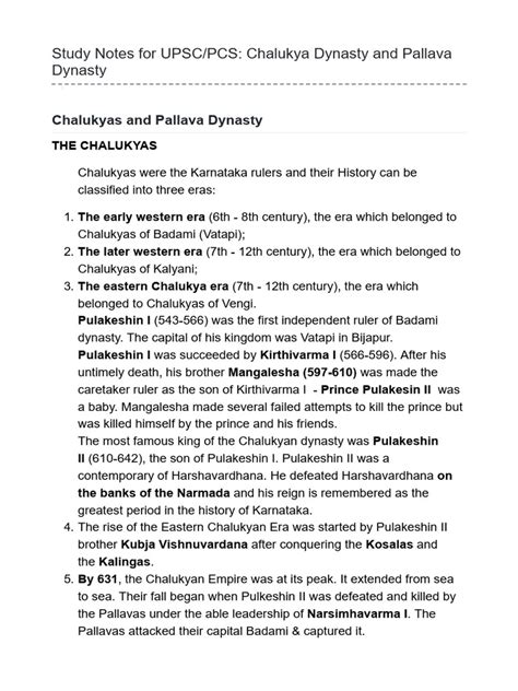 Chalukya And Pallava Dynasty Download Free Pdf South India Asia