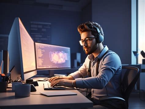 Programador O Desarrollador Y Programación De Codificación Y Creación