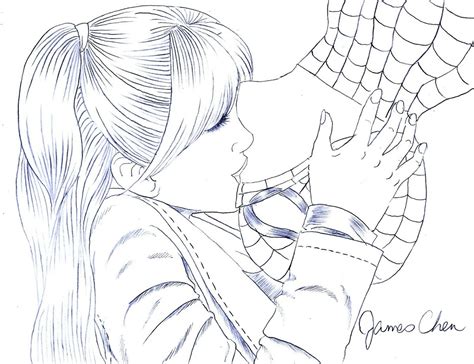 How To Draw Spiderman Kiss