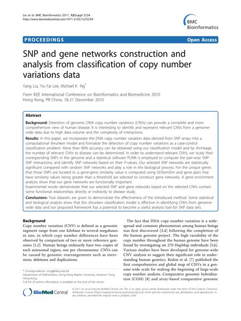 pdf snp and gene networks construction and analysis from