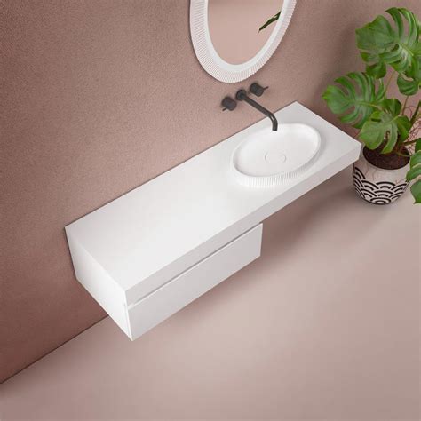 Milano Flute Oval 500mm Solid Surface Basin — Ideal Bathroom Centre