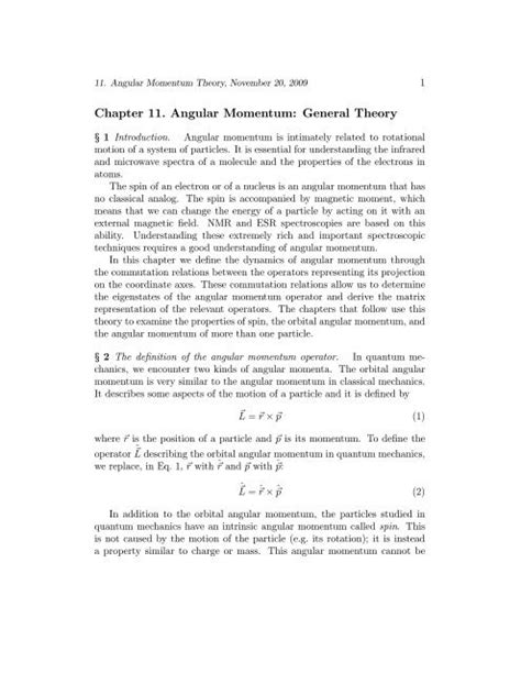 Chapter 11 Angular Momentum General Theory