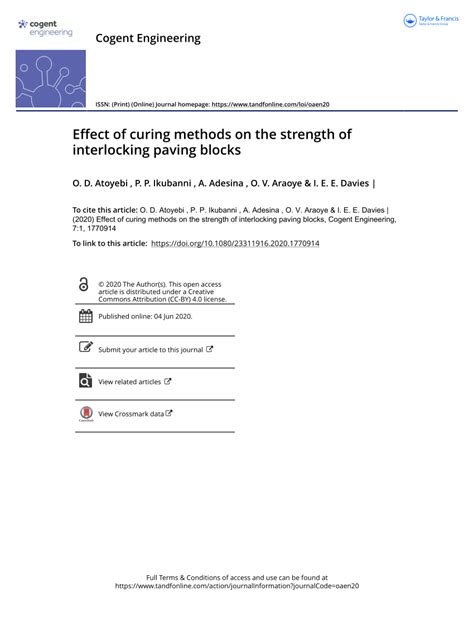 Pdf Effect Of Curing Methods On The Strength Of Interlocking Paving