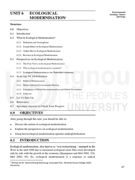 Unit 4ecologicalmodernization Pdf Sustainability Modernization
