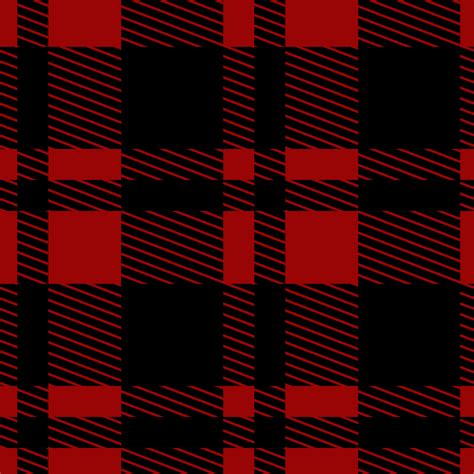 Red And Black Buffalo Checkered Tartan Plaid Vector Seamless Pattern