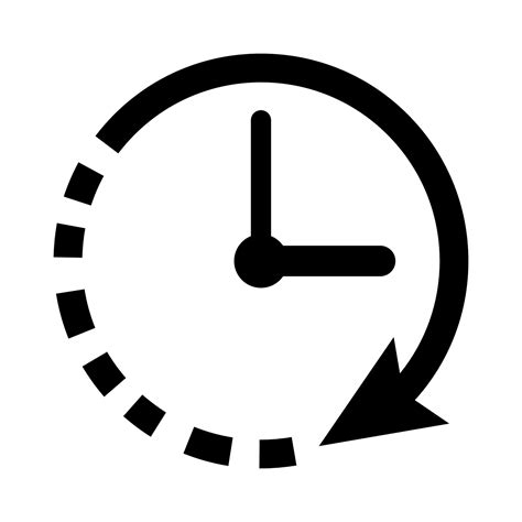 Black Time Icon Isolated On A White Background Clock Logo Symbol