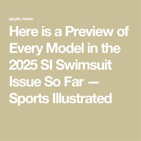 Here Is A Preview Of Every Model In The 2025 Si Swimsuit Issue So Far