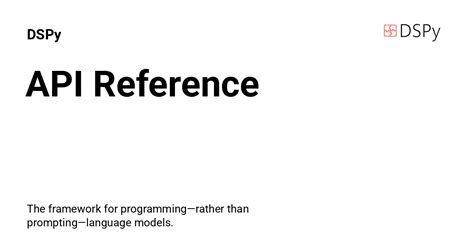 Api Reference Dspy