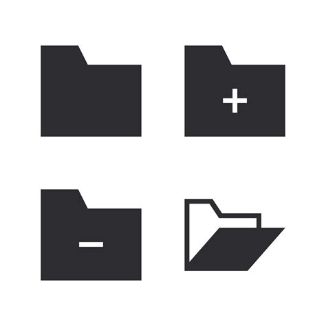 User Interface Icons Set Folder Add Folder Delete Folder Open