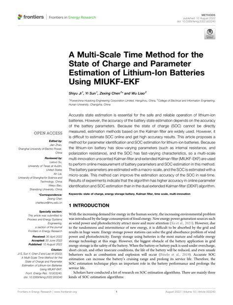 Pdf A Multi Scale Time Method For The State Of Charge And Parameter