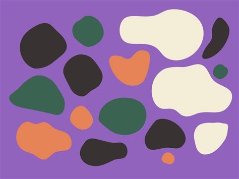 premium psd psd retro colorful abstract shapes blob fluid hand drawn organic shapes seamless