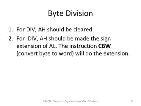 assembly language part vii multiplication and division instructions