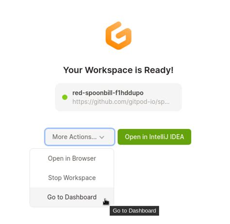 Return To Dashboard Link On The Your Workspace Is Ready Screen Issue