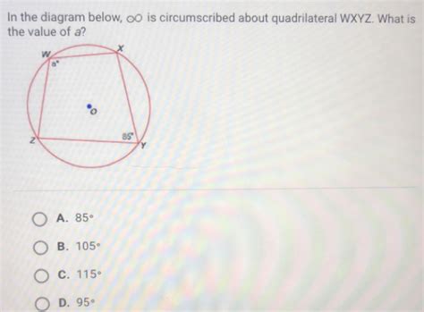 solved in the diagram below odot o is circumscribed about