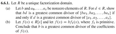 solved 6 6 1 let r be a unique factorization domain a