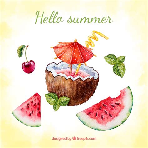 Watermelon Drawing With Color