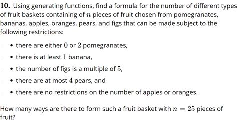 Solved Using Generating Functions Find A Formula For The