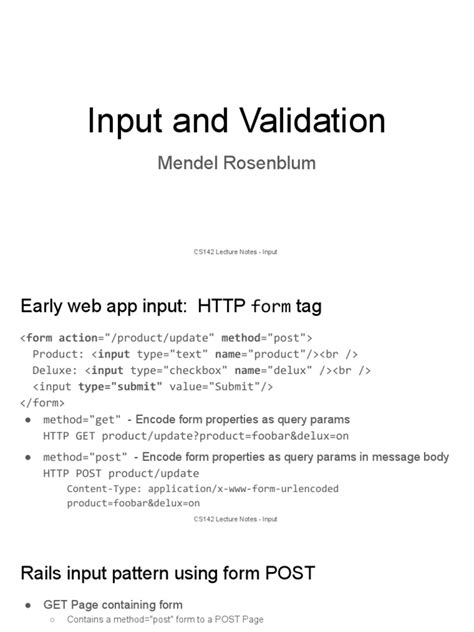 Input And Validation Mendel Rosenblum Pdf Web Application