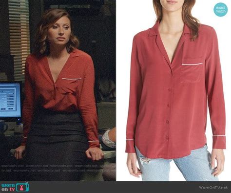 Peytons Red Button Down With Piping On Izombie Izombie Red Button