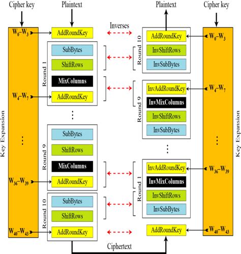 Aes Rounds Scheduling The Round Keys Are Each Round Requiring Nc Words Download Scientific