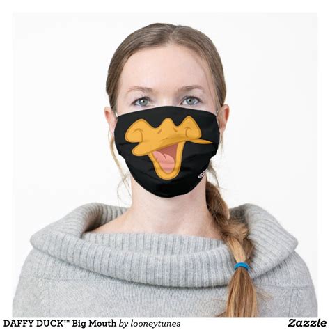 Daffy Duck™ Big Mouth Adult Cloth Face Mask Zazzle Diy Face Mask